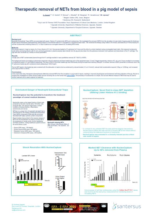 Therapeutic removal of NETs from blood in a pig model of sepsis - Volition